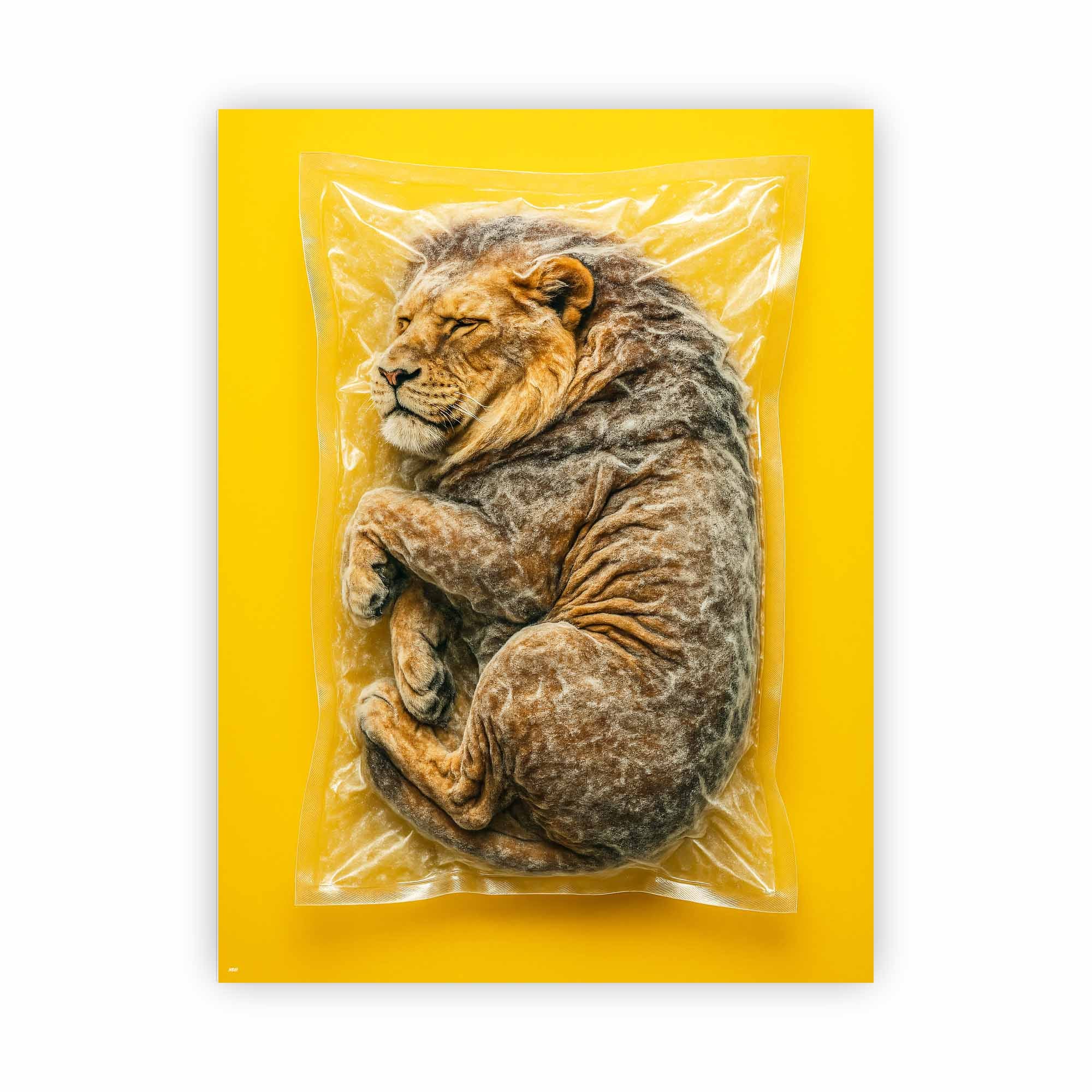 Tiefgefrorener Löwe als Urban Art – visuelles Statement für deine Wand